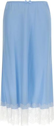 Moschino Femme, Sous-v&ecirc;tements, Bleu, Taille: 36 FR Lace-trim Midi Skirt