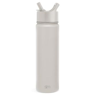 Simple Modern Trinkflasche mit Strohhalm | Wasserflasche Edelstahl Isolierte für den Sport Fitnessstudio | Summit | 650ml | Almond Birch