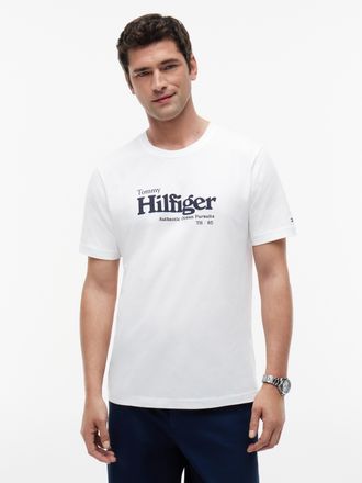 Tommy Hilfiger T-Shirt TOMMY HILFIGER NAUTICAL CHEST GRAPHIC REGULAR, Herren, Gr. XXL, wei&szlig;, Obermaterial: 100% Baumwolle, regular fit normal, Rundhals, Shirts T-Shi