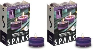 Spaas 12 Maxi Duftenden Clearlights, Teelichter mit durchsichtigem Halter, &plusmn; 10 Stunden - Joyful Excitement (Packung mit 2)