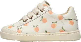 Naturino Eindhoven Zip-Sneakers aus Leder mit Apricot-Print, Creme wei&szlig; 31