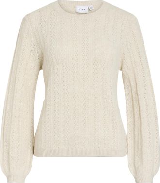 Vila Viliga Pointelle L/S O-Neck Top -Noos