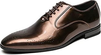 Generic Chaussures habill&eacute;es for Hommes, &agrave; Lacets, Richelieu, Bout carr&eacute;, en Cuir PU, r&eacute;sistantes, antid&eacute;rapantes, for Mariage(Or,41 EU)
