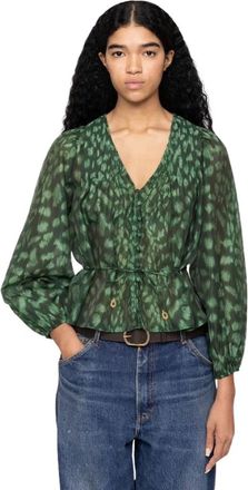 Sea NY Femme, Blouses et Chemises, Vert, Taille: 36 FR Claude Bluse