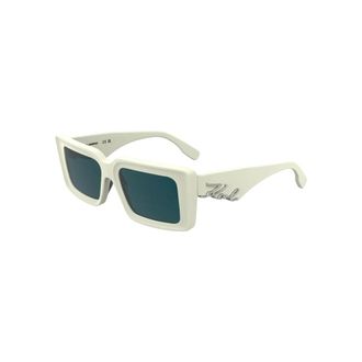 Karl Lagerfeld Femme, Accessoires, Blanc, Taille: ONE Size Lunettes de soleil carr&eacute;es &agrave; monture en ac&eacute;tate
