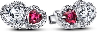 Pandora Pandora Timeless Strahlenkranz Herz Ohrstecker aus Sterling Silber mit Zirkonia, 293633C01