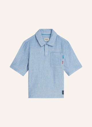 Scotch & Soda Musselin-Poloshirt blau