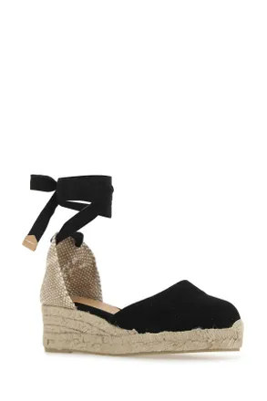 Castaner Womens Black Canvas Carina Wedges Negro Espadrillas Espadrilles