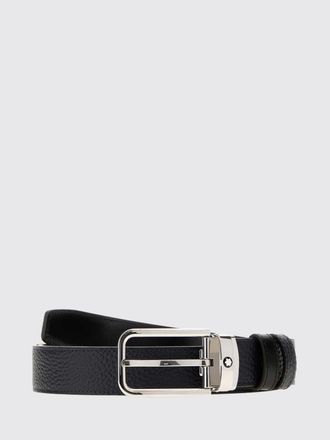 Montblanc Ceinture r&eacute;glable de 3 cm en cuir bleu avec boucle &agrave; ardillon