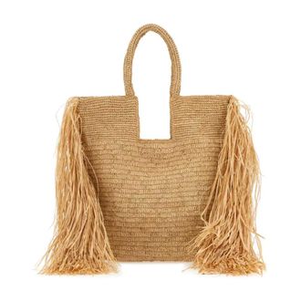 Made for a Woman Kifafa Frange M Tote Bag - - Bags - Damen - Beige - ONE SIZE
