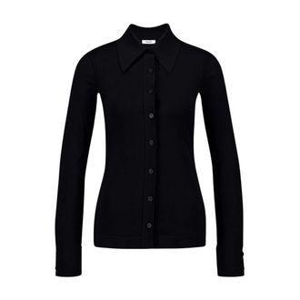 Ferragamo Schwarzer Strick-Cardigan mit Kn&ouml;pfen - - Knitwear - Damen - Schwarzk - M