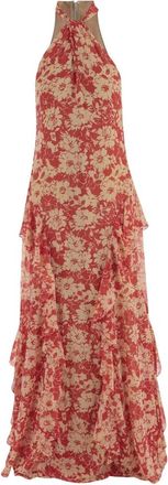 Ralph Lauren Femme, Robes, Rouge, Taille: 40 FR Longue robe en nylon &agrave; imprim&eacute; floral