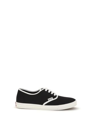 Prada Mens Sneakers Drill Black Cotton Upper Lace-Up Shoes Flat