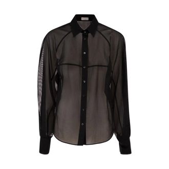 Brunello Cucinelli Femme, Blouses et Chemises, Noir, Taille: 40 FR Chemise en organza
