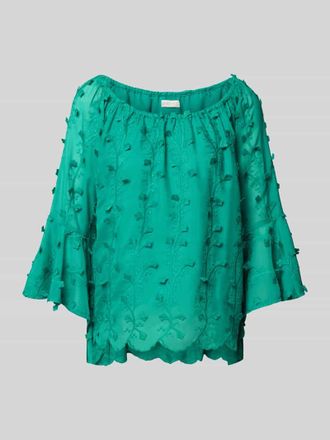 Apricot Blusenshirt mit Zierbesatz