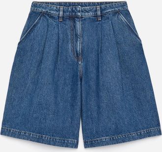 Arket Jeansshorts Mit Bundfalten -Blau