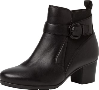 Tamaris COMFORT Damen Stiefeletten mit Absatz aus Wildleder Blockabsatz Comfort Fit, Schwarz (Black), 38 EU