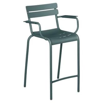 Fermob Tabouret haut empilable Luxembourg - Gris - Aluminium - Designer Frédéric Sofia