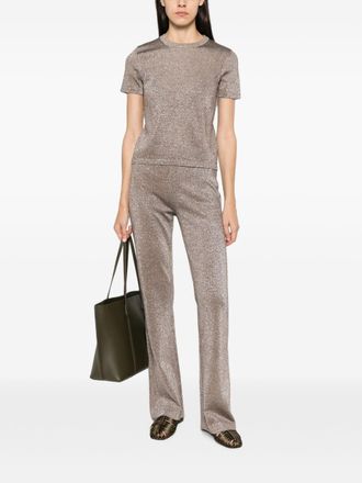 Missoni Womens Short-Sleeved Metallic Sweater Gold Viscose