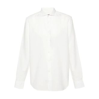 Canali Homme, Chemises, Blanc, Taille: 2XL Garment-dyed Linen Shirt