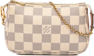 Louis Vuitton Crossbody Bags - Damier Azur Mini Pochette Accessoires - Gr. unisize - in Wei&szlig; - f&uuml;r Damen