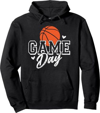 Trendy Apparel Game Day Sports Hearts Basketball Pullover Hoodie