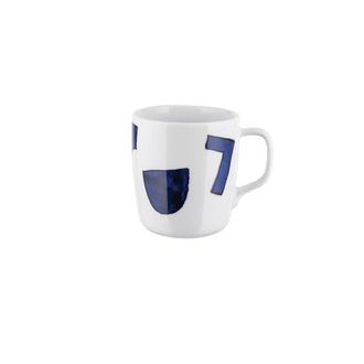 Alessi Itsumo - Yunoki ware NF08/89 - Designer Tasse für den täglichen Gebrauch, minimalistische Ästhetik, aus weißem Porzellan mit Samiro Yunoki Dekor, 30 c