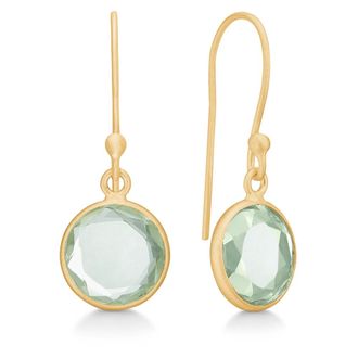 Frk. Lisberg Femme, Accessoires, Jaune, Taille: ONE Size Boucles doreilles am&eacute;thyste vertes facett&eacute;es
