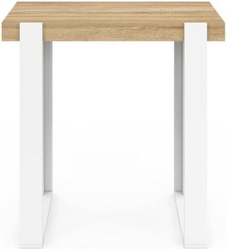 IDMarket Table Haute de Bar Phoenix Bois et Blanc 90 cm