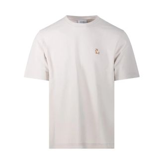 Maison Kitsun&eacute; Chillax Fox Komfort T-Shirt - - Tops - Herren - Beige - L