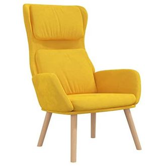 vidaXL Chaise de Relaxation Jaune Moutarde Velours
