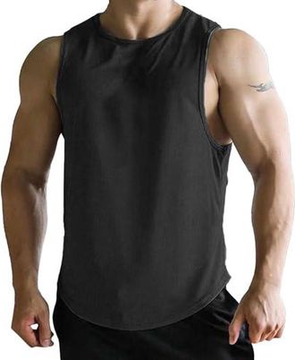 Generic Débardeur Gym Homme Dété Débardeur Fitness Sport Tank Top Sans Manches Gym Débardeur Slim Fit Sous-vêtements Bodybuilding Débardeur Stringer Large Épa
