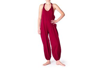 Panasiam Relaxhose Sommer Overall Urban Jumpsuit aus 100% Baumwolle loose fit Hosenanzug Latzhose Einteiler &auml;rmellose Schlupfhose mit Taschen und weitem Bein