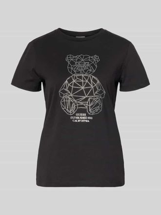 Guess T-Shirt mit Ziersteinbesatz und Rundhalsausschnitt