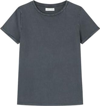 Springfield 5g.b.Camiseta Acid Wash Tricot, Gris/Carbone, XL Femme