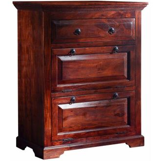 Massivmoebel24 Kommode Akazie 80x45x100 nougat lackiert oxford 904