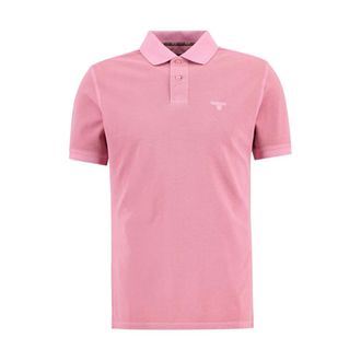 Barbour Homme, Tops, Rose, Taille: L Polo Piqu&eacute; Ajust&eacute; D&eacute;lav&eacute; &agrave; Carreaux Tartan