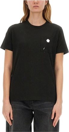 Kenzo Femme, Tops, Noir, Taille: 36 FR Flower Icon Pocket T-Shirt