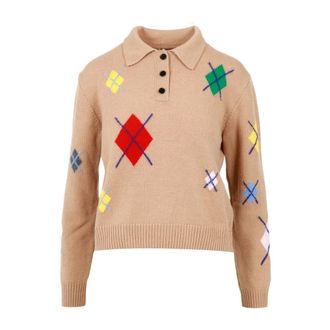 Msgm Lang&auml;rmliges Poloshirt - - Knitwear - Damen - Braun - L