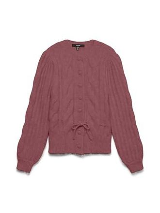 Vero Moda Vero Moda Vmlisa Ls String Cardigan LCS, Marron et Rose, S Femme
