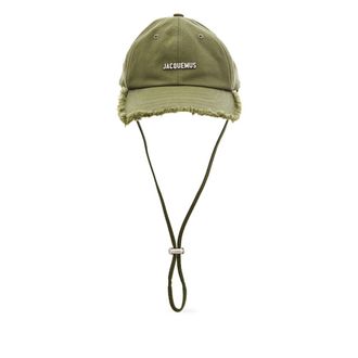 Jacquemus Gr&uuml;ner Fransiger Rand Hut mit Verstellbarem Riemen - - Accessories - Herren - Gr&uuml;n - 60 CM