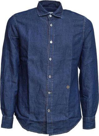 Jacob Cohen Homme, Chemises, Bleu, Taille: L Camicia Stone Chambray Regular Shirt