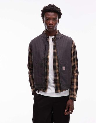 Levi's Workwear Capsule - Sansome - Doppellagige Weste in Schwarz