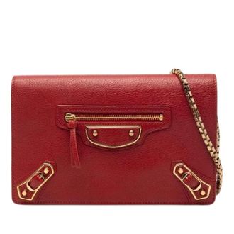 Balenciaga Pre-owned Wallet on Chain - Femme - Pre-owned - Rouge - Taille: ONE Size