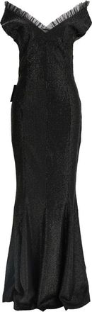 Norma Kamali Femme, Robes, Noir, Taille: 38 FR Double Drop Shoulder Grace Fishtail Gown