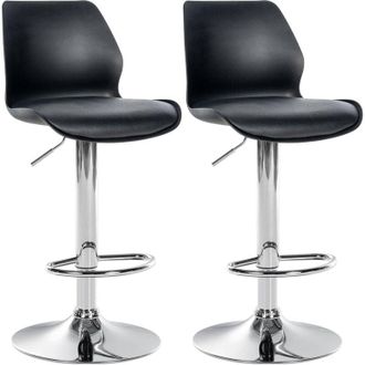 Clp Lot de 2 tabourets de bar Gilbert Noir Plastique