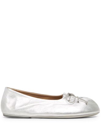 Mars&egrave;ll ballerines en cuir &agrave; design m&eacute;tallis&eacute; - Argent
