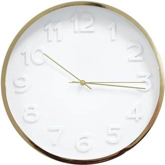 axentia 135825 Wanduhr, rund, ca. 30 x 4,41 x 30 cm, goldfarben