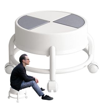 Generic Niedriger Rollhocker, niedriger Rollstuhl, niedriger Sitz, Rollstuhlsitz mit Rollen, robuster mobiler niedriger Hocker, Stehleiter mit 360&deg; drehbaren 