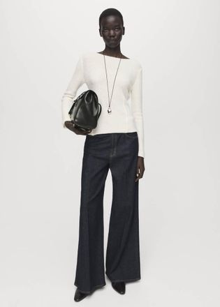 Mango Strickpullover mit Ziern&auml;hten ecru - Damen - S - MANGO